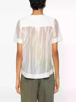 ZANETTI Sheer Panel Short Sleeve T-shirt