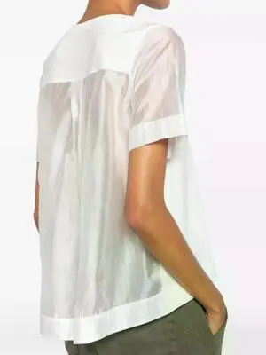 ZANETTI Sheer Panel Short Sleeve T-shirt
