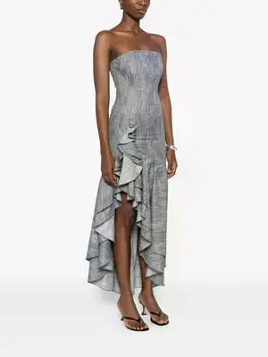 LEEN MOUGRHABI Sophia Ruffled Asymmetric Dress