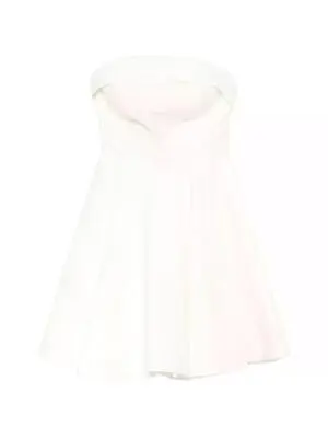LEEN MOUGRHABI Strapless Bow Detail Midi Dress