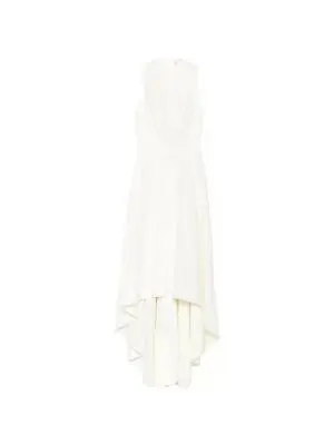 LEEN MOUGRHABI Fleur Bow-detail A-line Maxi Dress - White