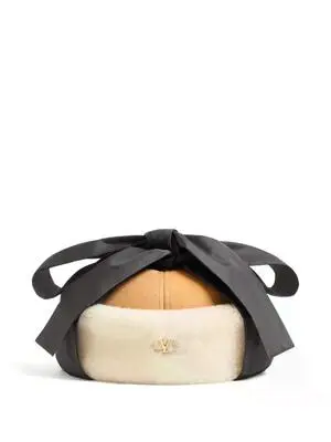 Valentino Garavani Vlogo Signature Shearling Cap