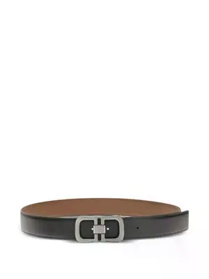 FERRAGAMO Gancini Reversible Adjustable Belt - Black