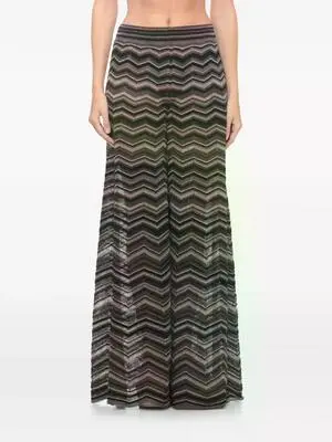 D.exterior Metallic Palazzo Pants - Brown