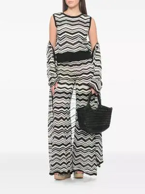D.exterior Sleeveless Chevron Knit Top With Metallic Threading