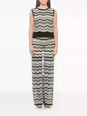 D.exterior Sleeveless Chevron Knit Top With Metallic Threading