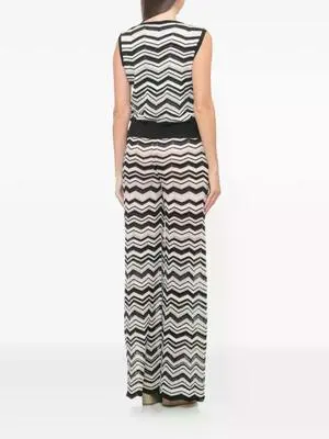 D.exterior Sleeveless Chevron Knit Top With Metallic Threading