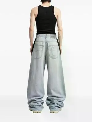 Balenciaga Logo Print Baggy Jeans