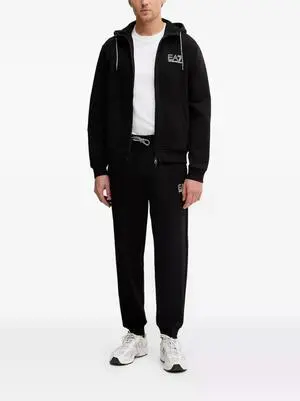EA7 Emporio Zip Drawstring Hoodie - Black