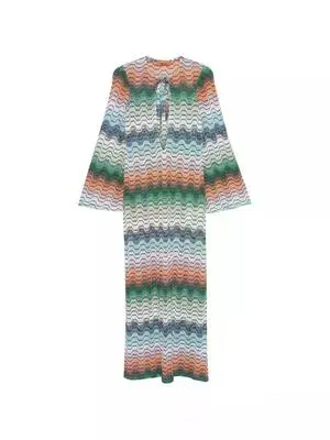 Missoni Zigzag Knit Cut-out Maxi Dress - Green