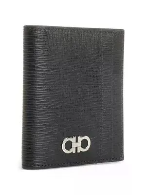 FERRAGAMO Gancini-plaque Textured-leather Card Holder