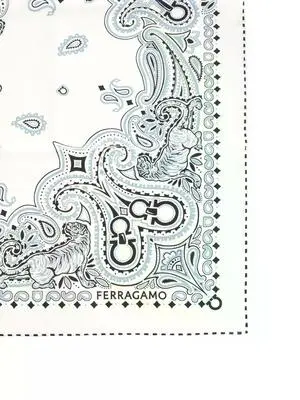 FERRAGAMO Gancini Arabesque-print Silk Scarf