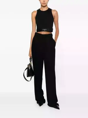 Givenchy Cropped Cotton Tank Top - Black