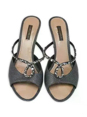 LOUIS VUITTON Embellished Open-toe Stiletto Sandals - Black