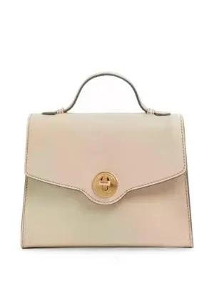 THE BRIDGE Leather Twist-lock Tote Bag - Neutrals