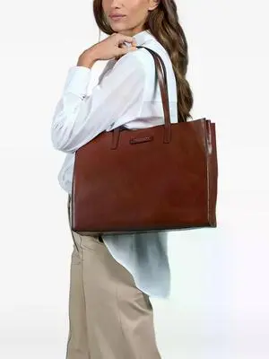 THE BRIDGE Logo-plaque Leather Tote Bag