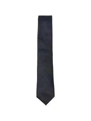Zegna Silk Geometric Pattern Tie - Blue