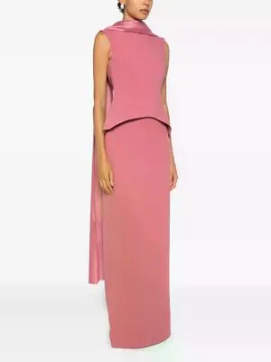 Solace London Annie Peplum Maxi Dress - Pink
