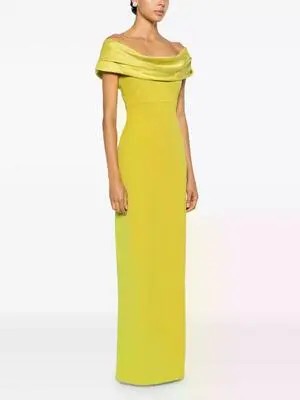 Solace London Off-shoulder Draped Maxi Dress
