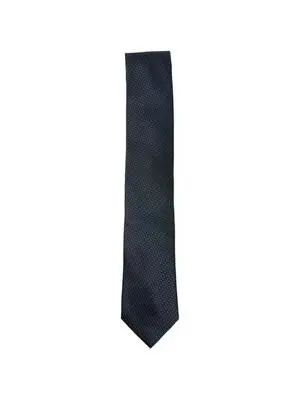 Zegna Silk Geometric Pattern Tie - Blue