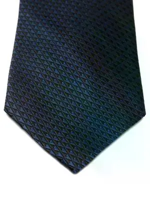 Zegna Silk Geometric Pattern Tie