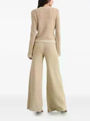 TOCCIN Lilibet Chevron-knit Wide-leg Trousers