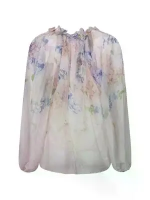 GIOVANNI PARIS Floral Print Ruffled Blouse