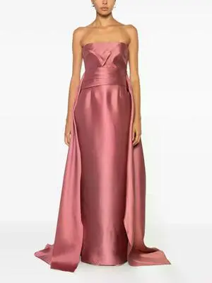 Solace London Strapless Draped Maxi Dress - Pink