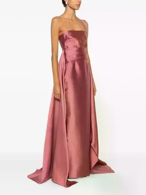 Solace London Strapless Draped Maxi Dress