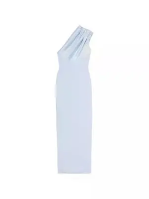 Solace London Gracie One-shoulder Draped Maxi Dress - Blue