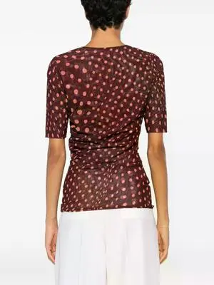 Stella McCartney Polka Dot Ruched Top