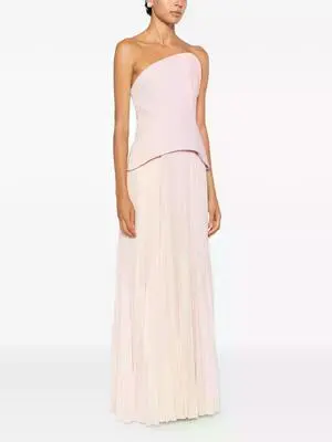 Solace London Strapless Pleated Maxi Dress