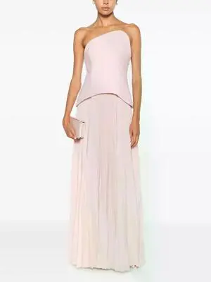 Solace London Strapless Pleated Maxi Dress - Pink