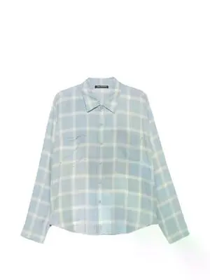 COLE BUXTON Check-pattern Stud-embellished Shirt - Blue