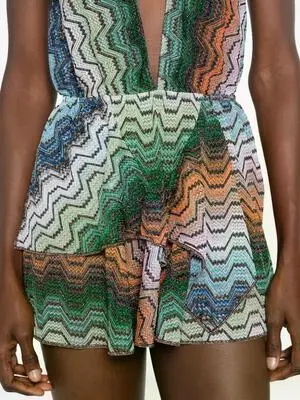Missoni Zigzag Knit Ruffled Mini Dress