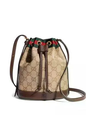 Gucci Gg Supreme Canvas Bucket Bag With Web Detail