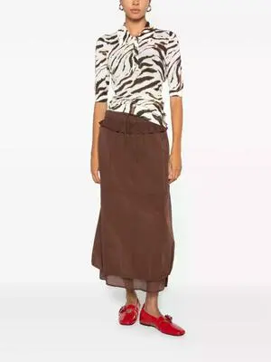 GANNI Tiger Print Polo Top