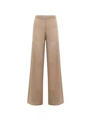 BLUGIRL Open-knit Wide-leg Trousers - Neutrals