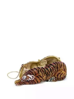 Judith Leiber Wildcat Bengal Tiger Crystal-embellished Clutch Bag - Brown