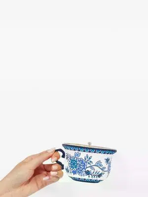Judith Leiber Crystal Embellished Floral Print Clutch