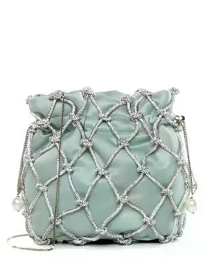 Rosantica Crystal Embellished Clutch Bag - Green