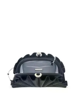 Judith Leiber Crystal-embellished Origami Fan Clutch Bag - Black