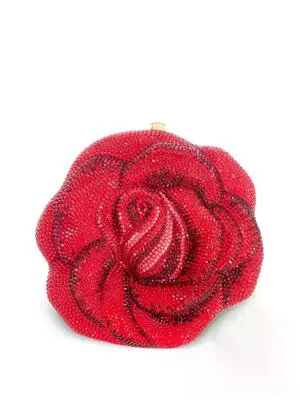 Judith Leiber Crystal Rose Clutch Bag - Red