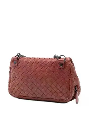 Bottega Veneta Mini Nappa Intrecciato Expandable Chain Flap Crossbody Bag - Red