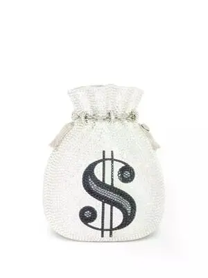 Judith Leiber Crystal Embellishment Clutch Bag - White