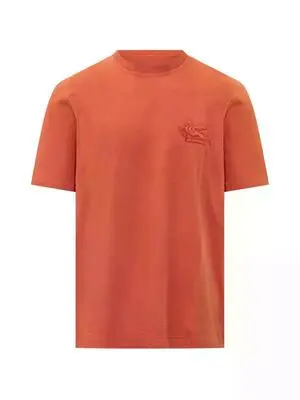 Etro Roma Logo-embroidered T-shirt - Orange