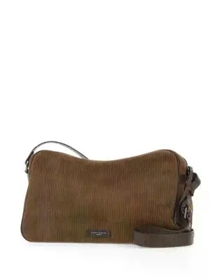 GIANNI CHIARINI Cora Ribbed Suede Shoulder Bag - Brown