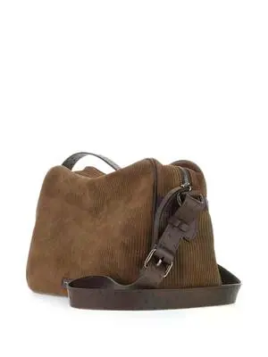 GIANNI CHIARINI Cora Ribbed Suede Shoulder Bag