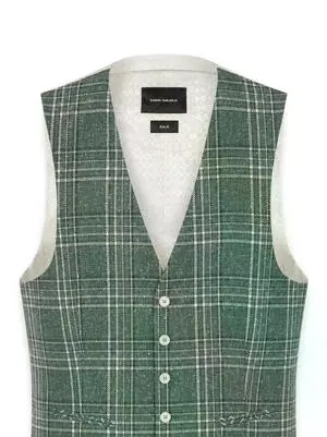 RAMON SANJURJO Check-pattern Silk Waistcoat