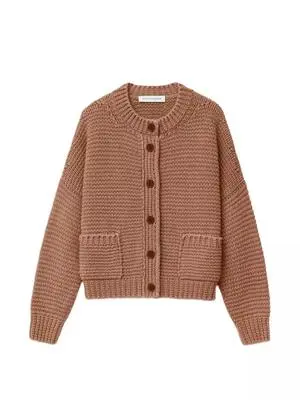 Iris Von Arnim Rosewood Chunky Knit Cardigan - Brown